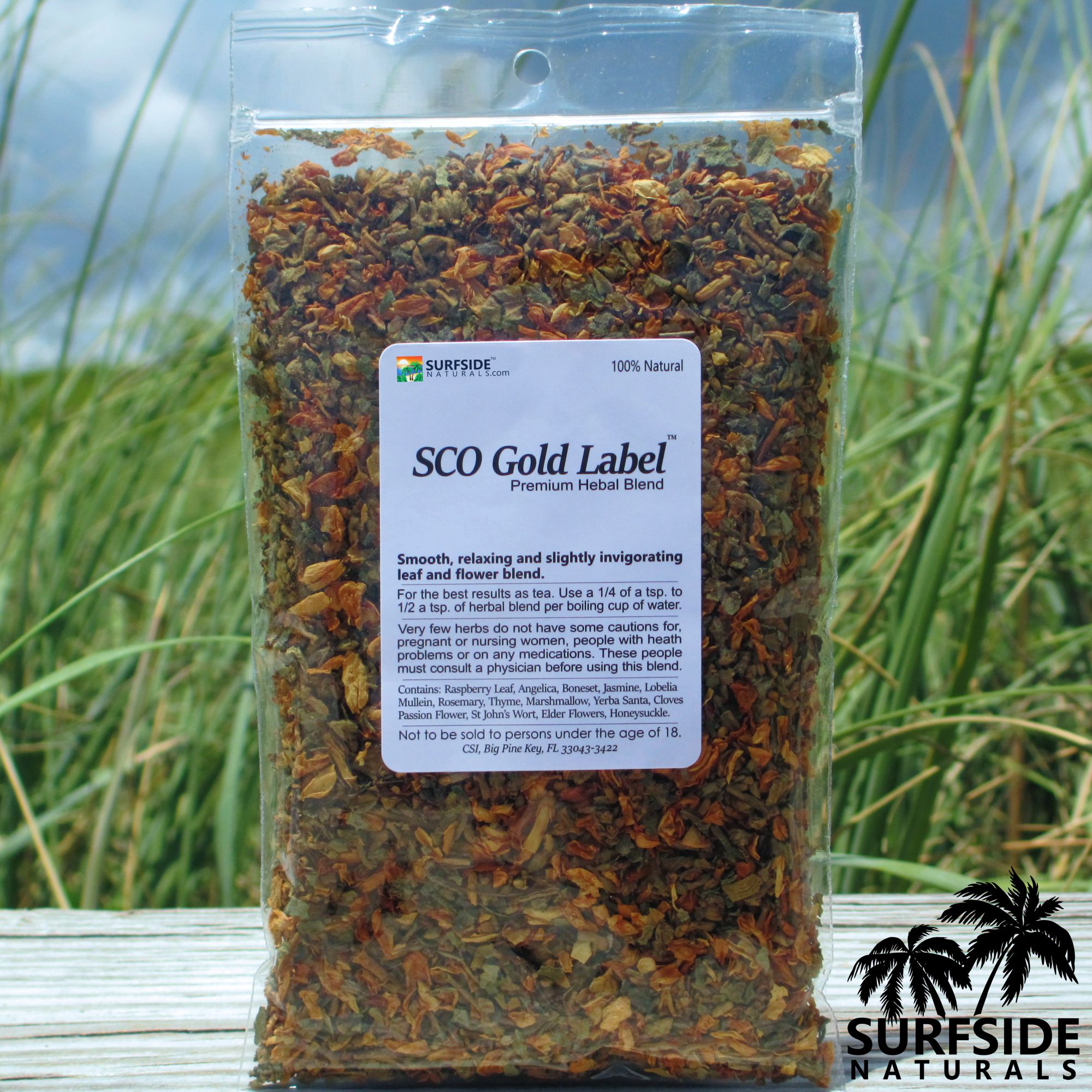 SCO Gold Label™ Relaxing Tea and Smudge Mixture – Surfside Naturals